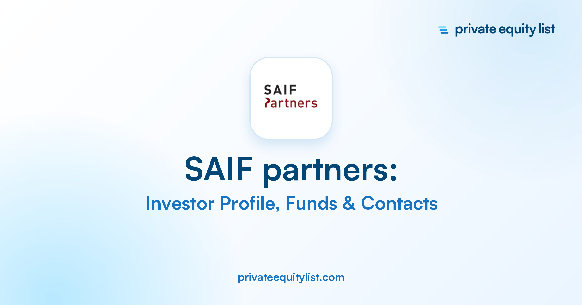 Private Equity List | SAIF partners